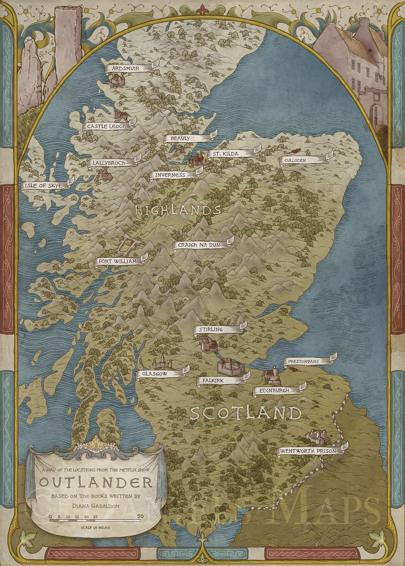 Fantasy Map of the Locations From the Netflix Show Outlander, Based on ...