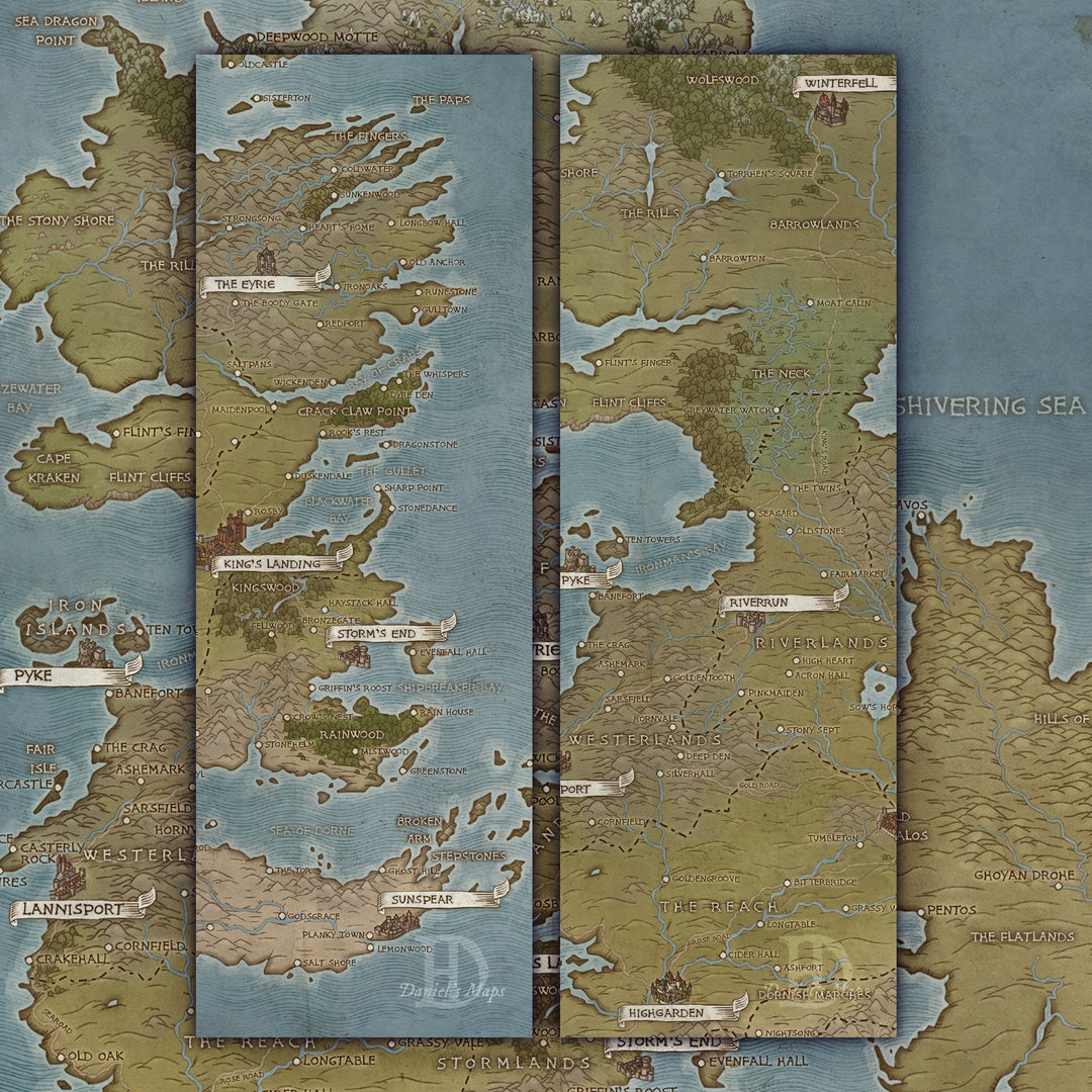 A Map of Westeros Game of Thrones, Based on the Books by George R.R ...