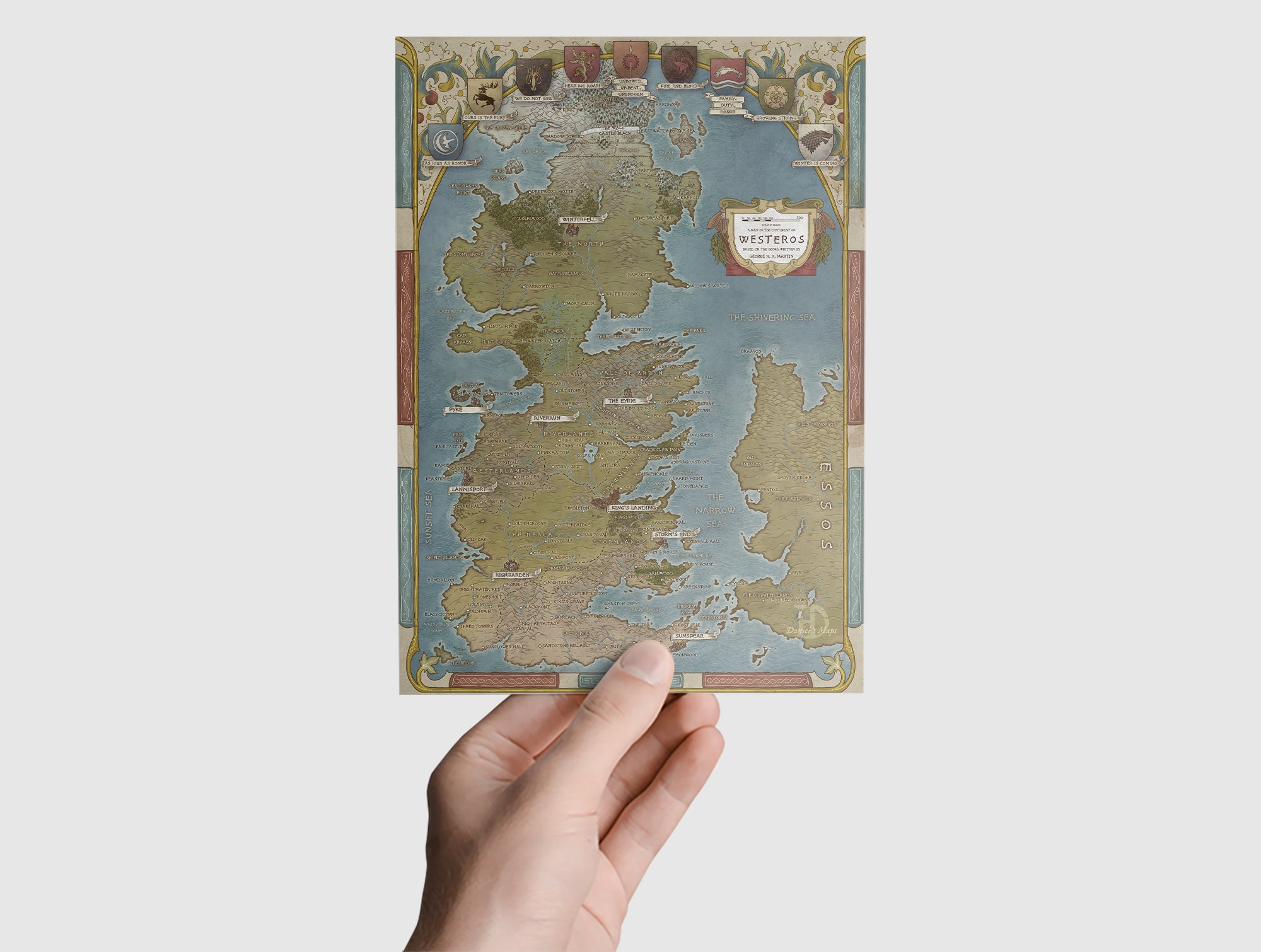 A Map of Westeros Game of Thrones, Based on the Books by George R.R ...
