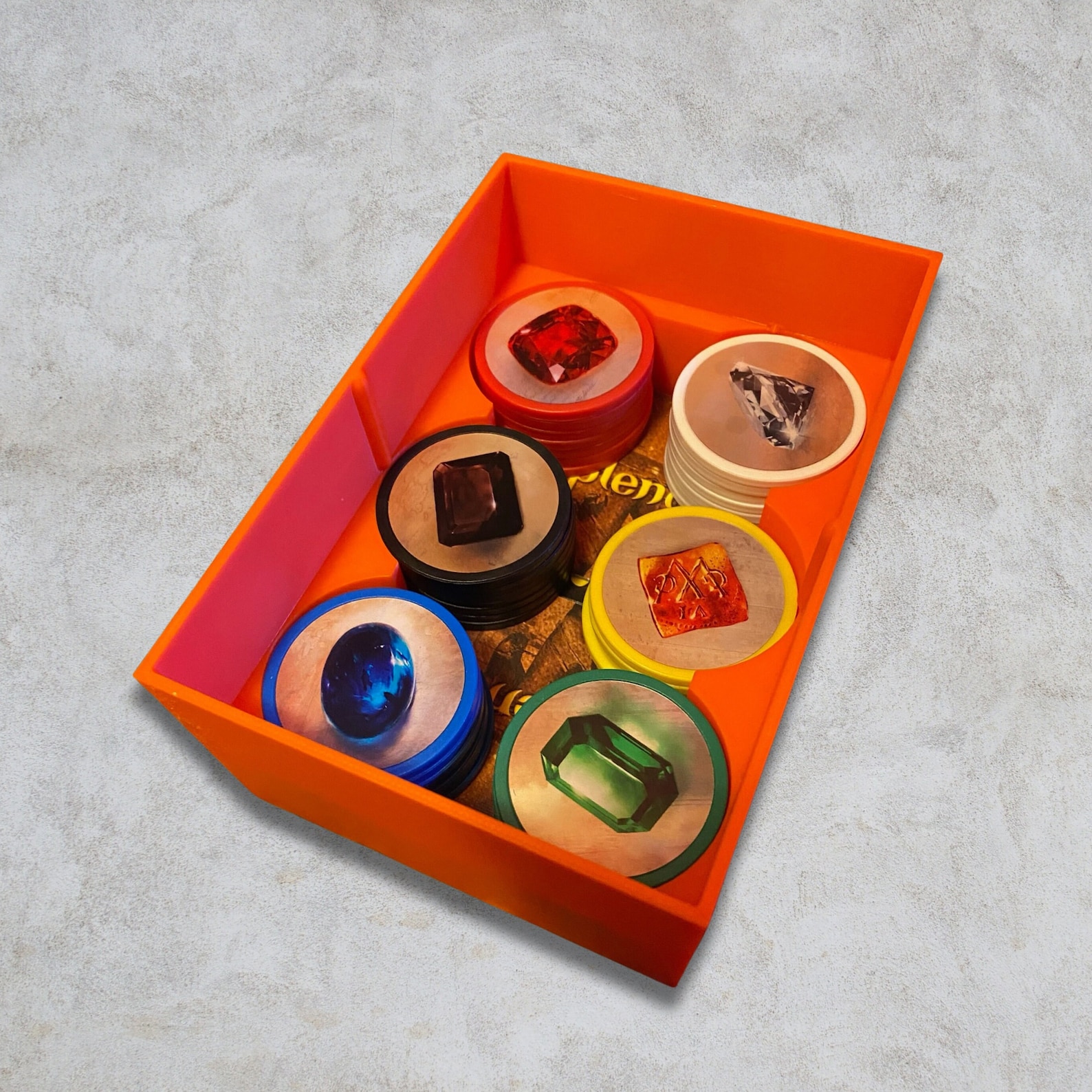 Compact 3D Printed Splendor Game Organizer Customizable Color Inserts ...