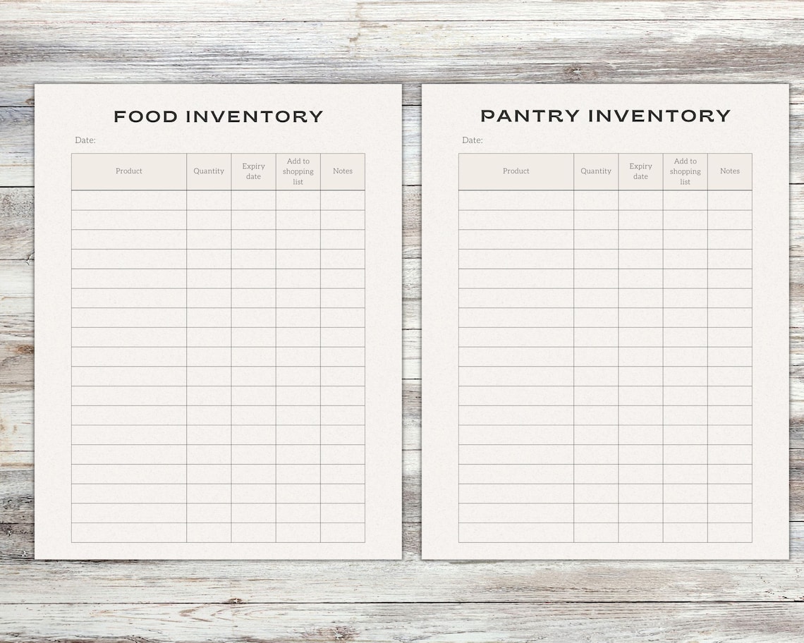 Food Inventory Tracker Page Printable Kitchen Inventory, Pantry ...