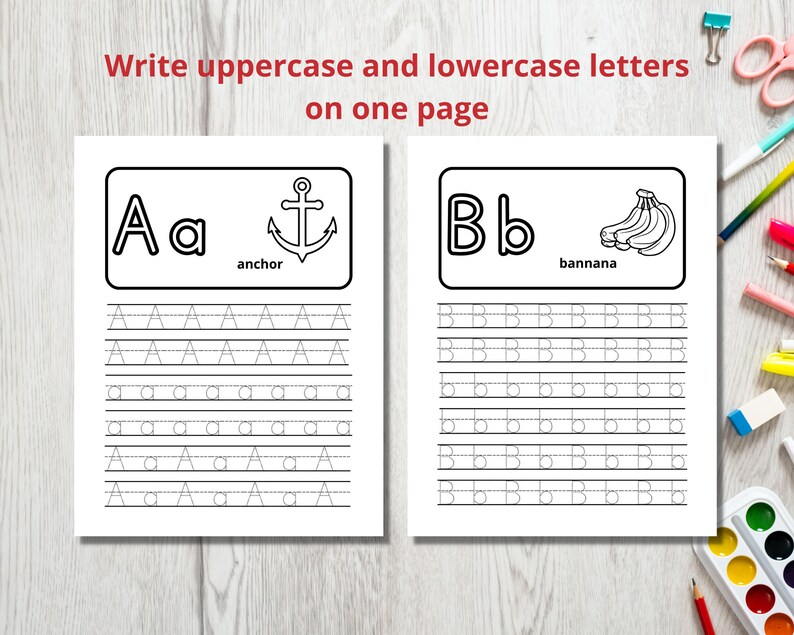 26 Alphabet Worksheets, Upper & Lowercase, Preschool, Kindergarten ...