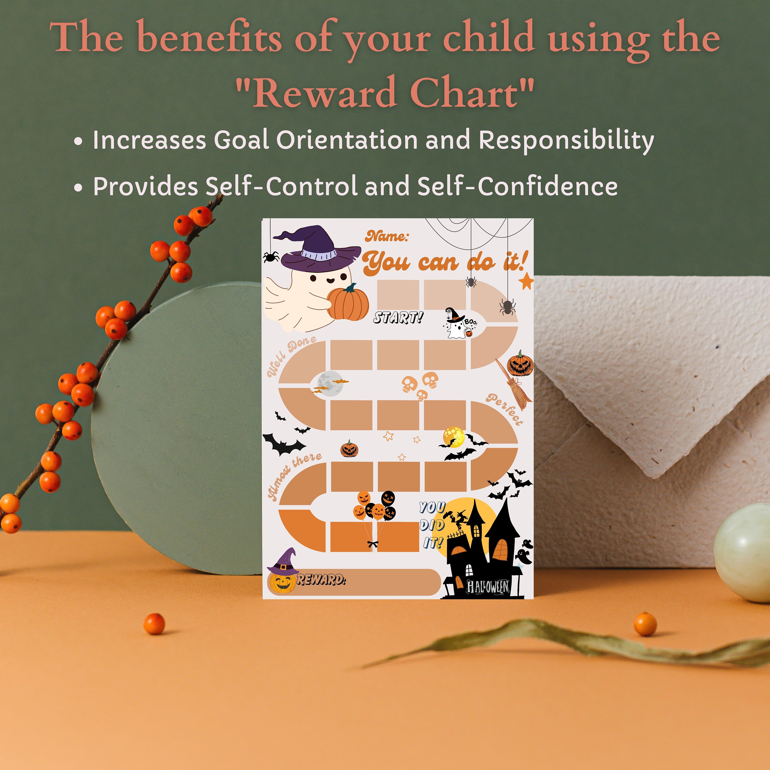 Halloween Reward Chart , Motivational Kids' Visual Incentive Board ...