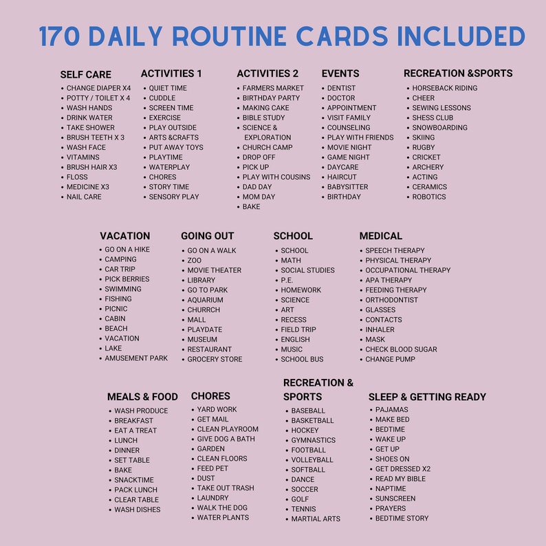 Editable Chore Cards & Chart, Toddler Daily Rhythm, Visual Chore Cards ...