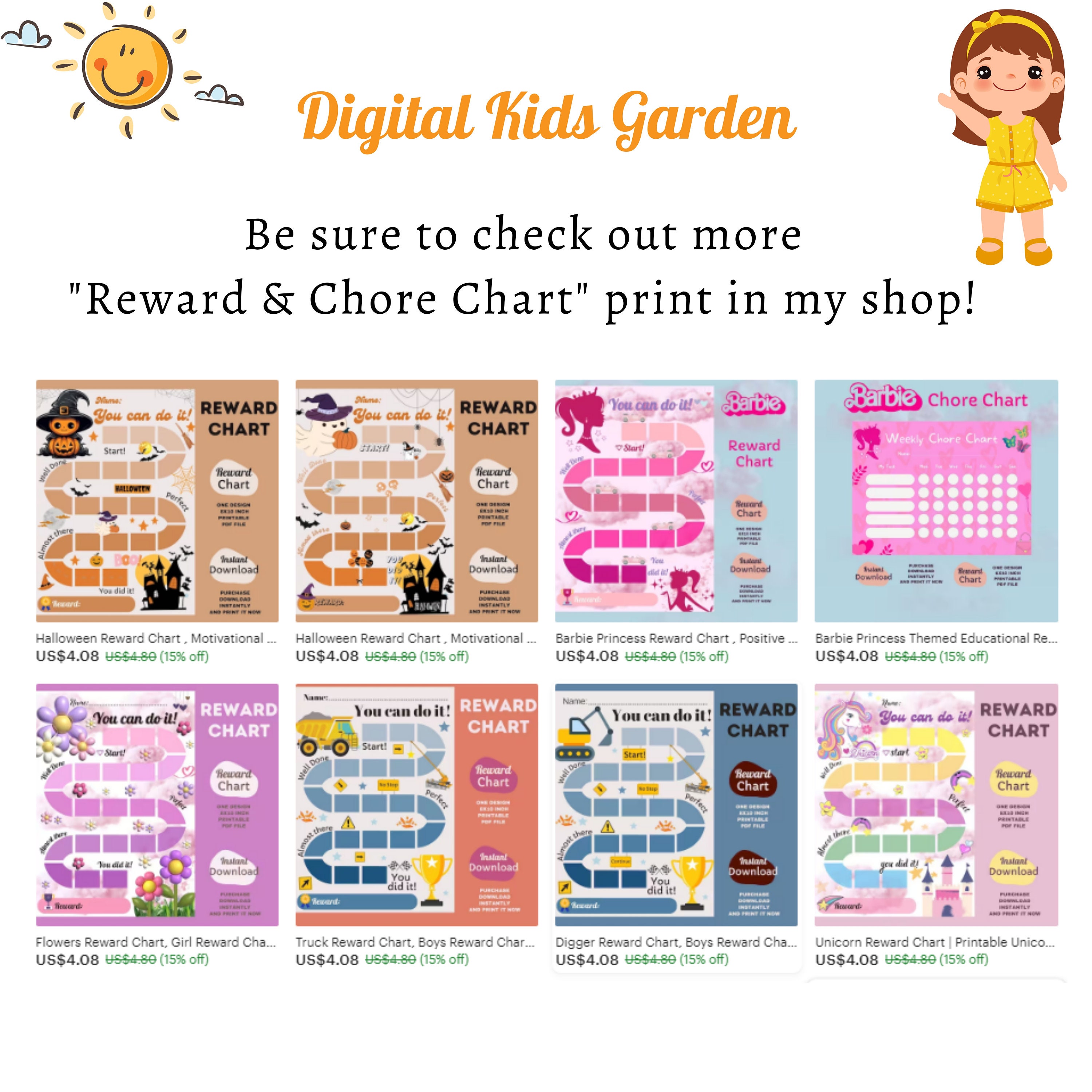 Barbie Daily Checklist, Princess Chore Chart , Printable Chore Tracker ...