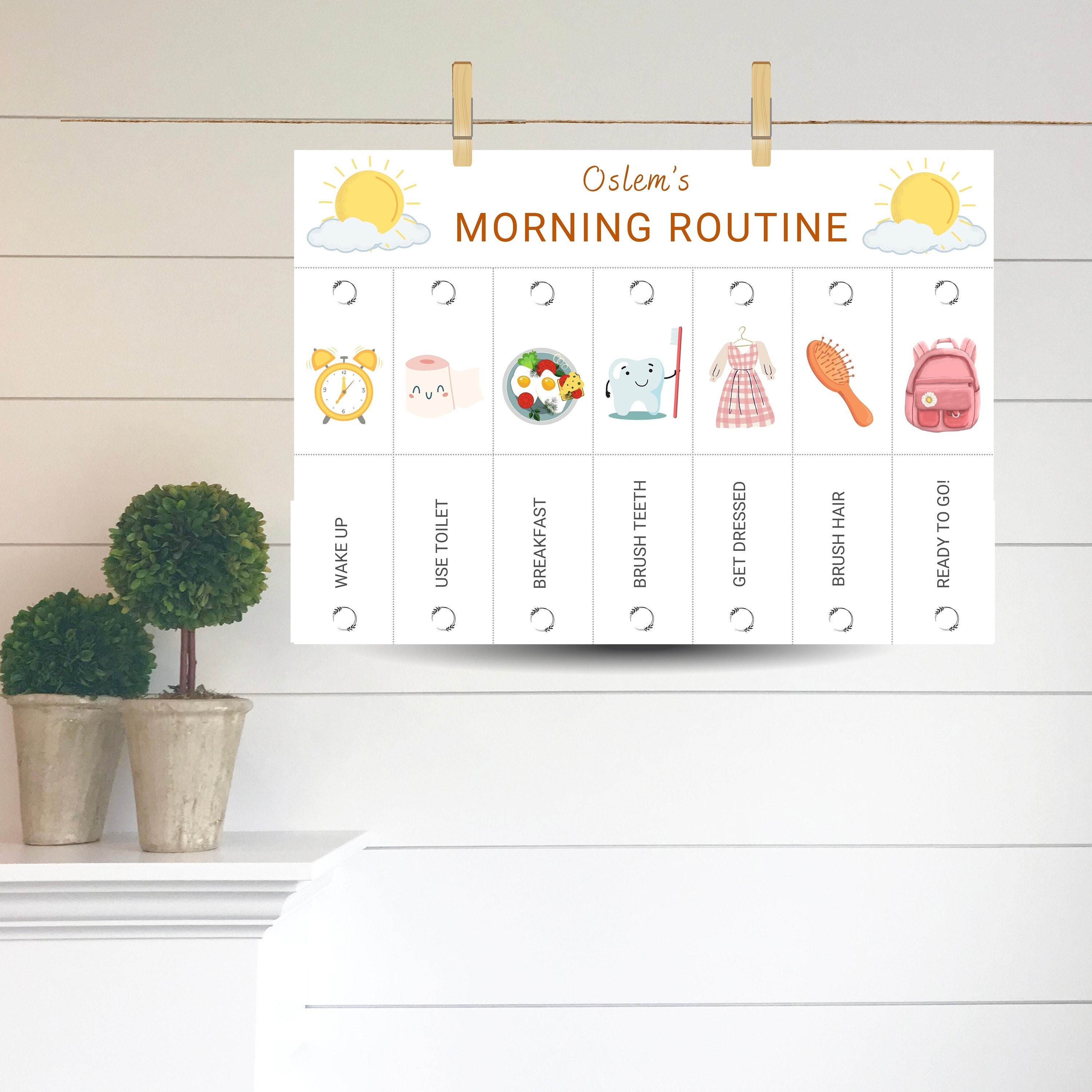 Editable Morning and Evening Routine Flip Chart, Visual Schedule for ...