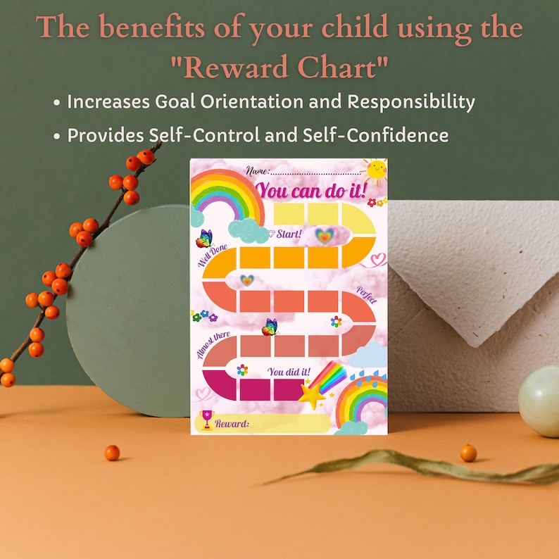 Rainbow Reward Chart for Kids, Positive Reinforcement for Girls ...