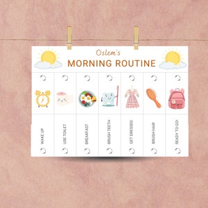 Editable Morning and Evening Routine Flip Chart, Visual Schedule for ...