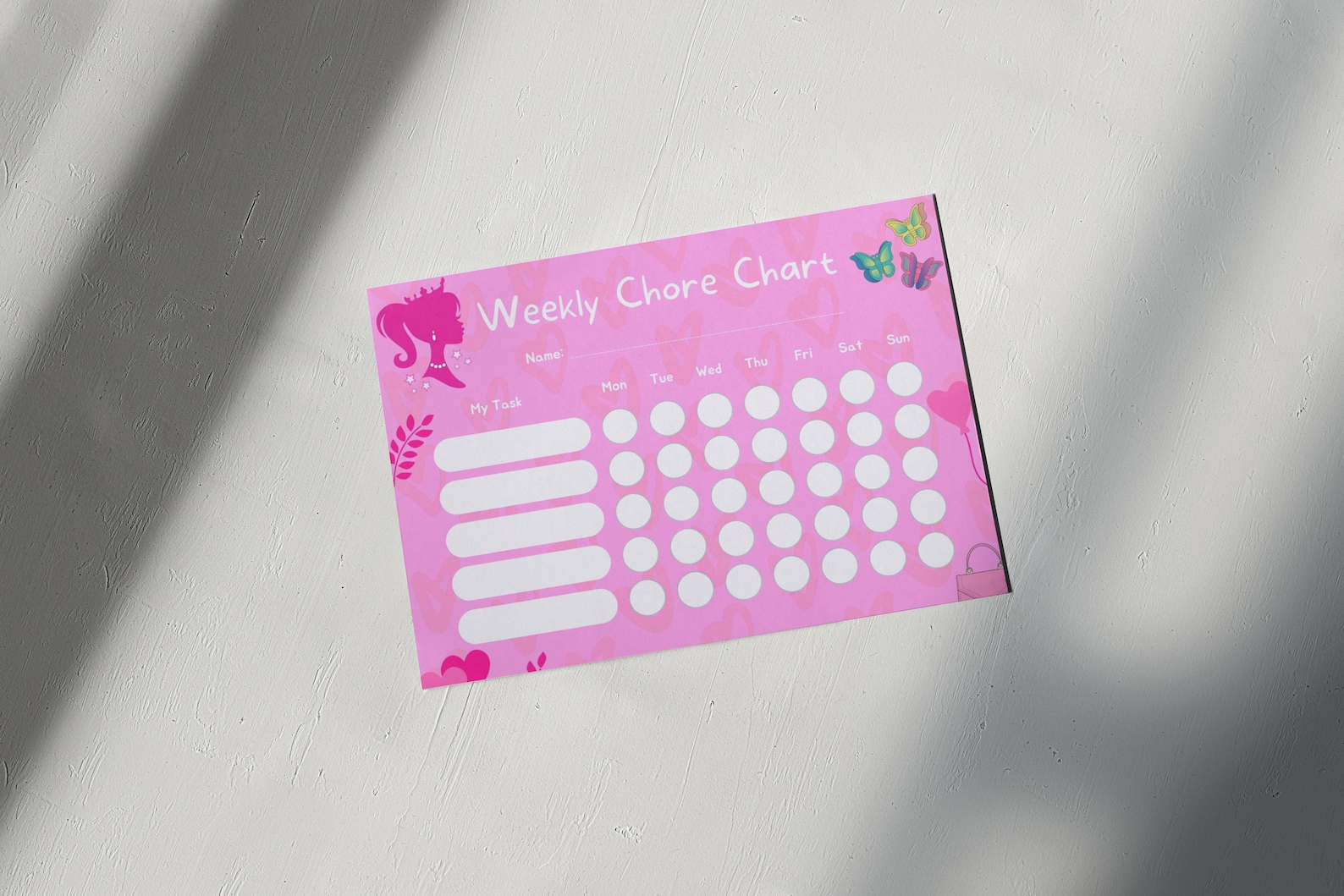 Barbie Princess Themed Educational Reward Chart Motivational - Etsy