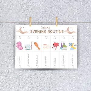 Editable Morning and Evening Routine Flip Chart, Visual Schedule for ...