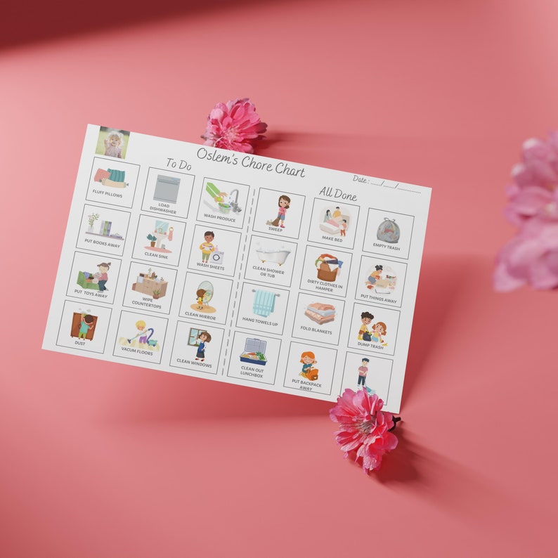 Editable Chore Cards & Chart, Toddler Daily Rhythm, Visual Chore Cards ...