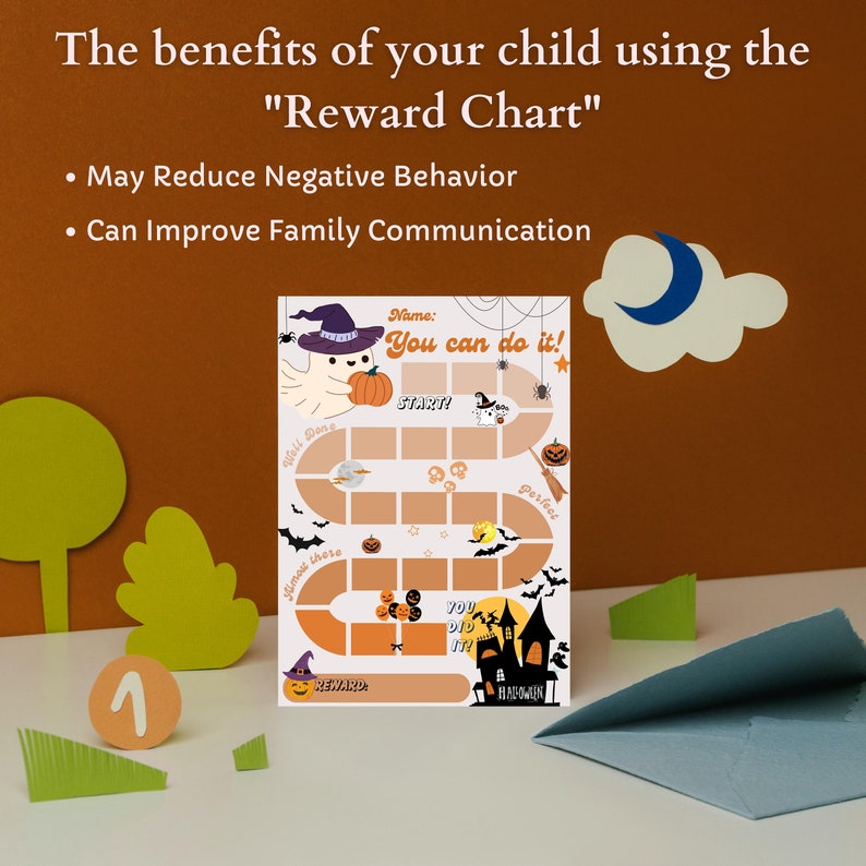 Halloween Reward Chart , Motivational Kids' Visual Incentive Board ...