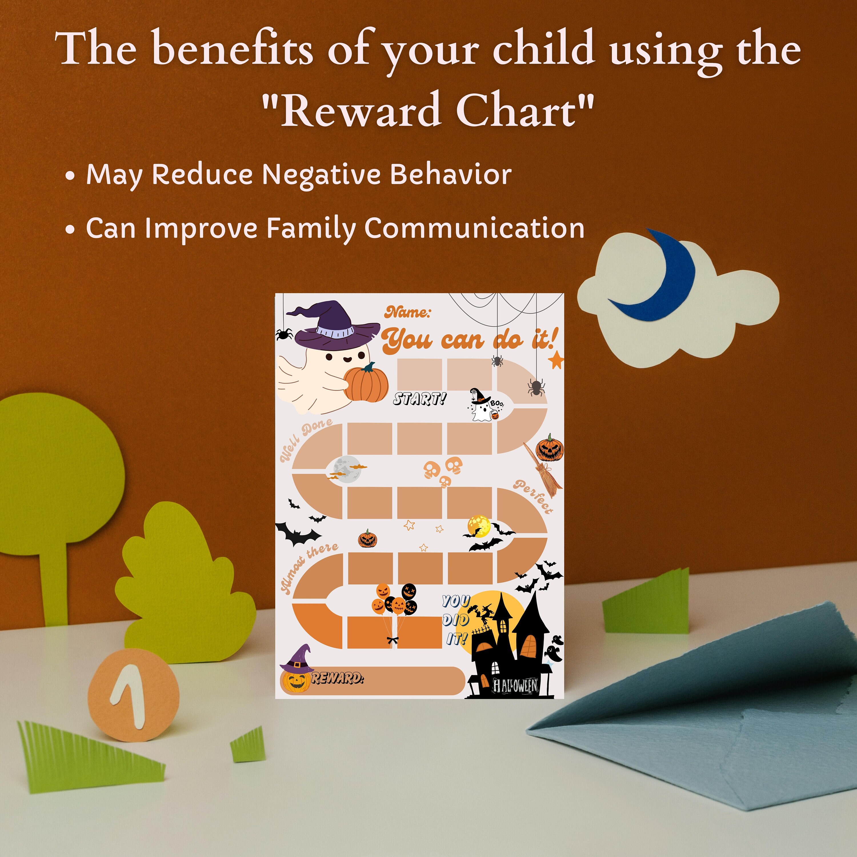 Halloween Reward Chart , Motivational Kids' Visual Incentive Board ...