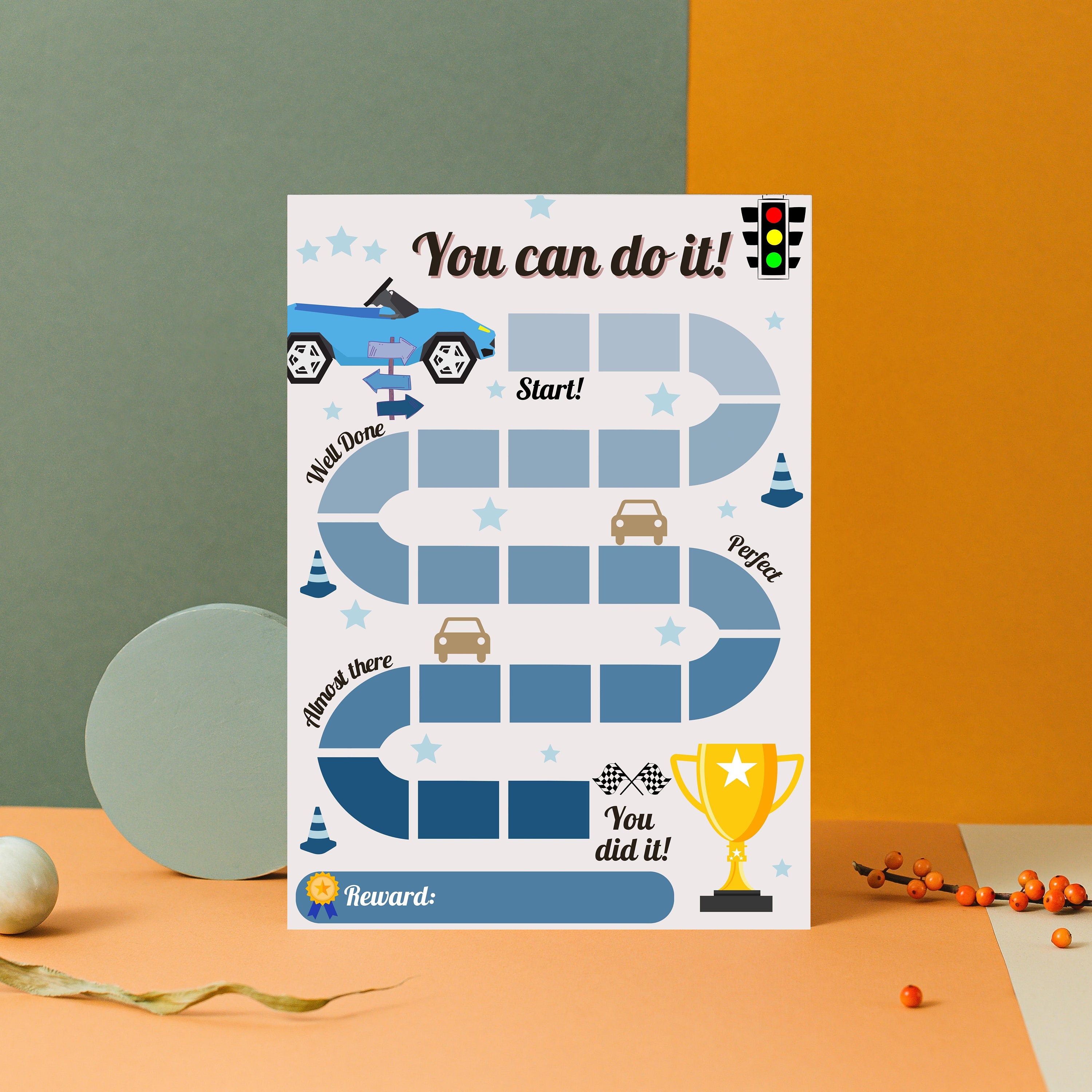 Car Reward Chart, Chore Chart for Boys , Motivation, Task Tracking, Fun ...