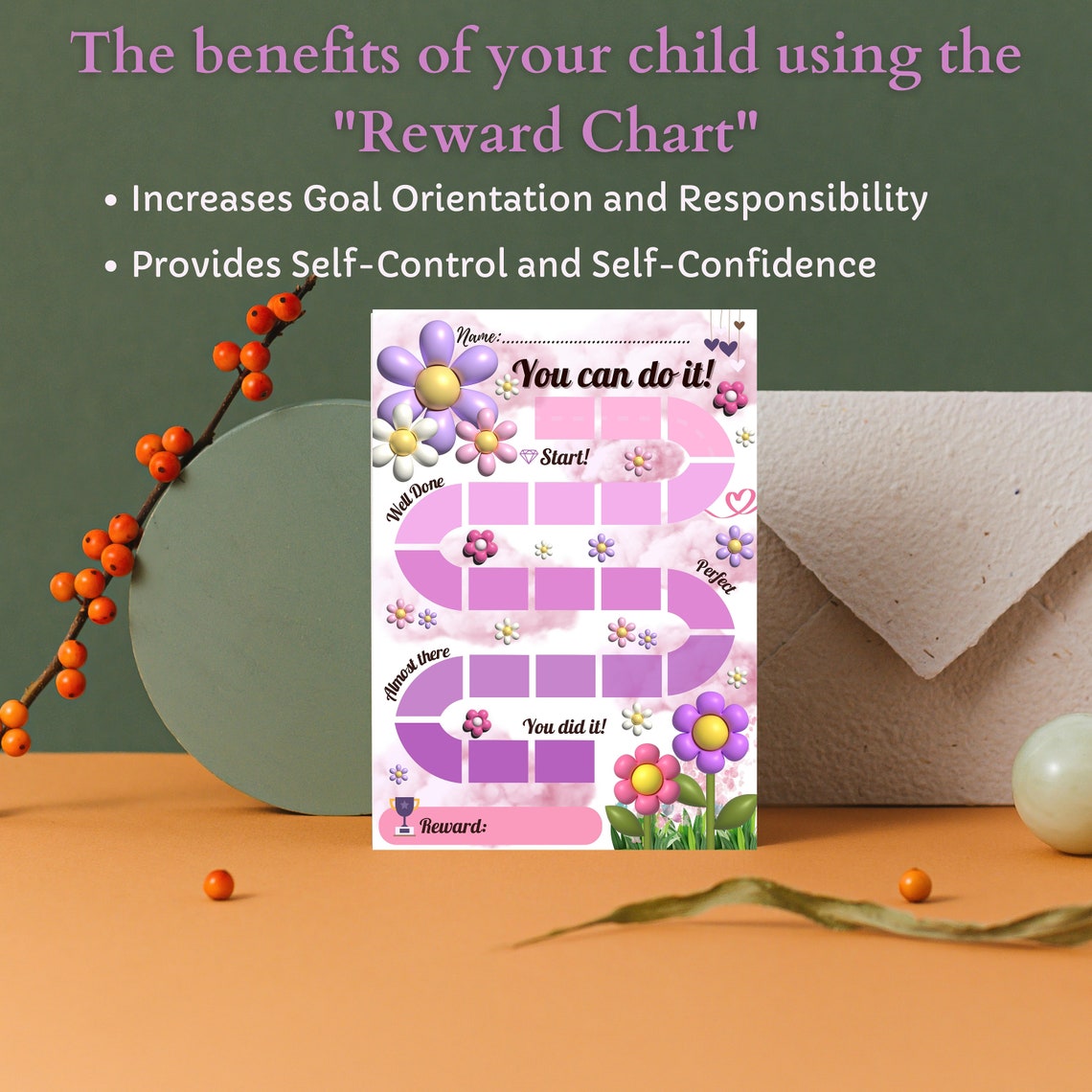 Flowers Reward Chart, Girl Reward Chart, Printable Chore Chart ...