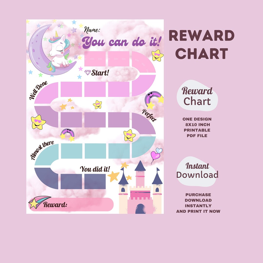 Unicorn Reward Chart Printable Unicorn Behavior Chart Daily Chore Chart ...