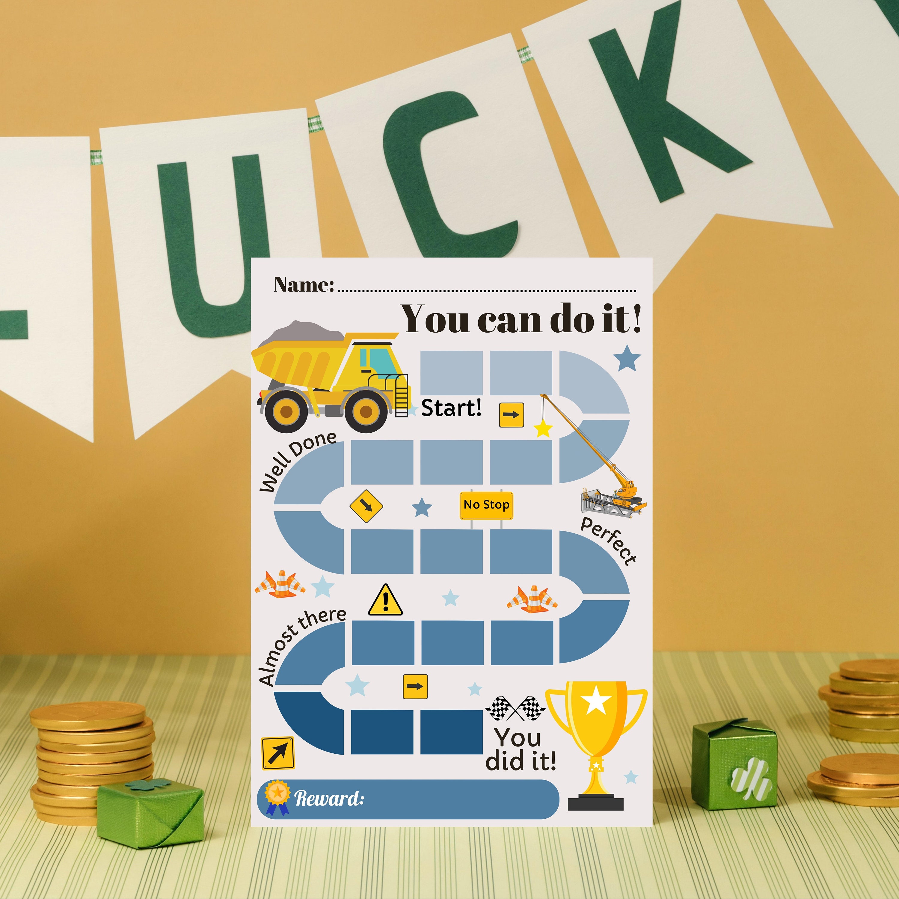 Truck Reward Chart, Boys Reward Chart, Printable Chore Chart, Behavior ...