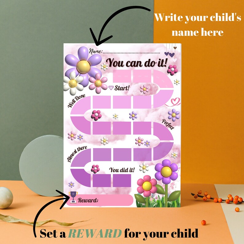 Flowers Reward Chart, Girl Reward Chart, Printable Chore Chart ...