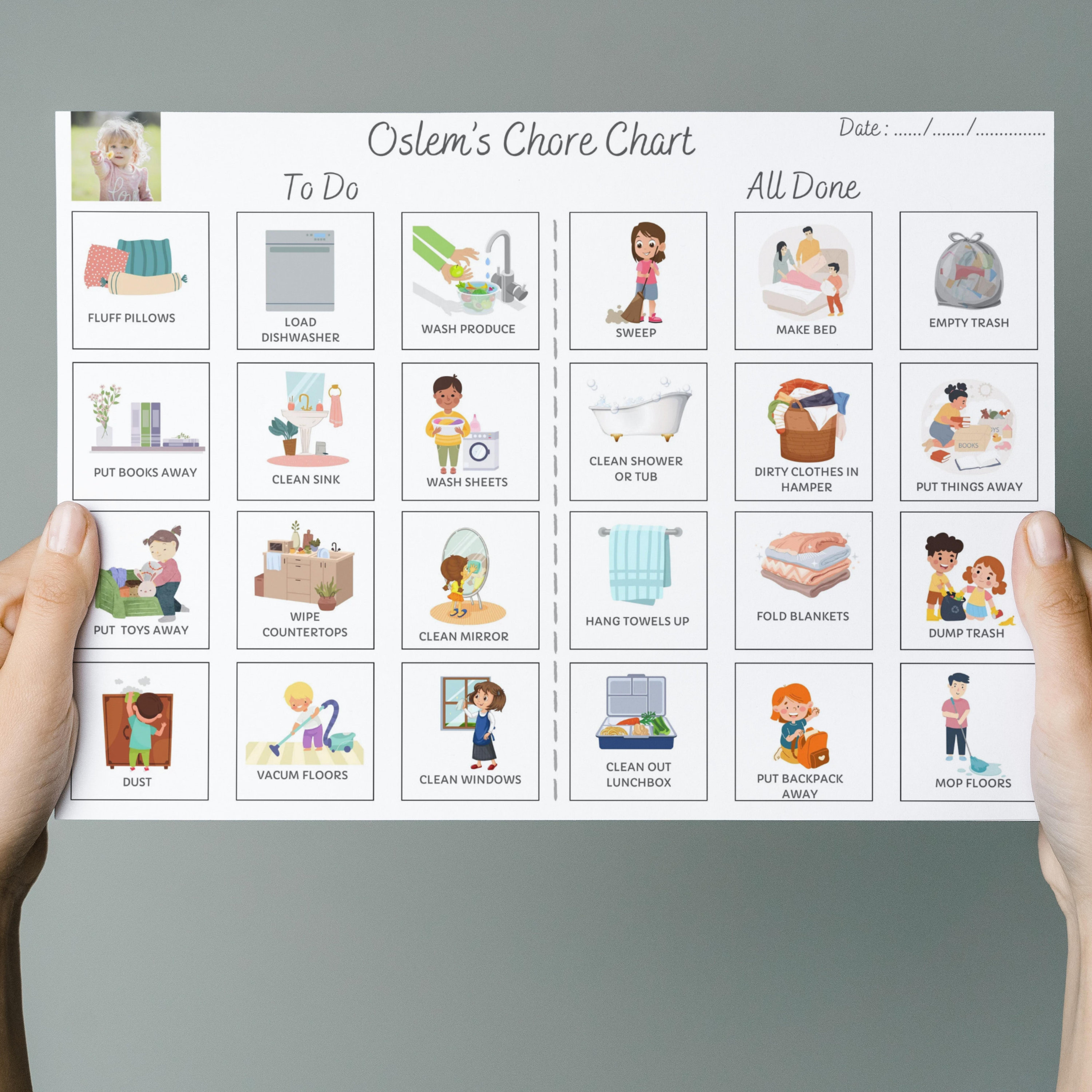 Editable Chore Cards & Chart, Toddler Daily Rhythm, Visual Chore Cards ...