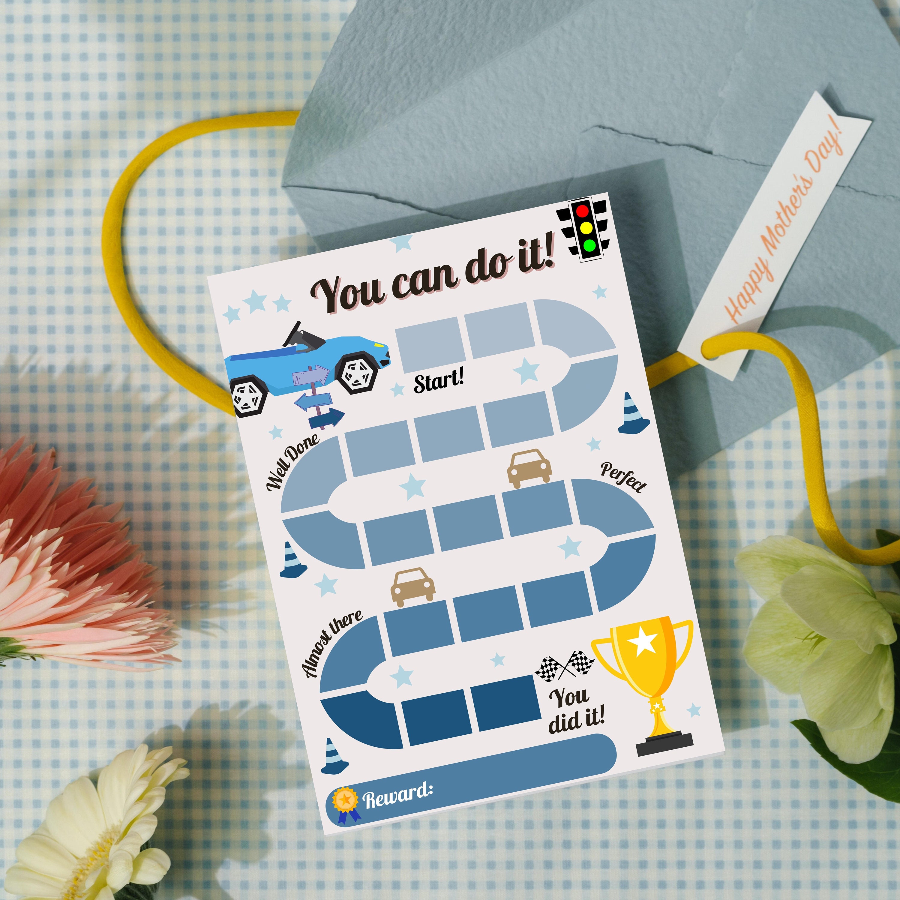 Car Reward Chart, Chore Chart for Boys , Motivation, Task Tracking, Fun ...