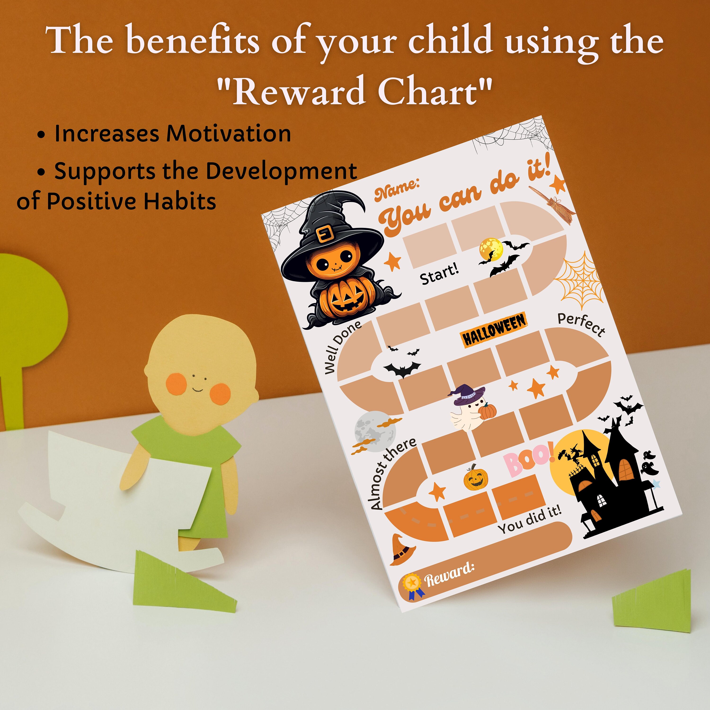 Halloween Reward Chart , Motivational Kids' Visual Incentive Board ...