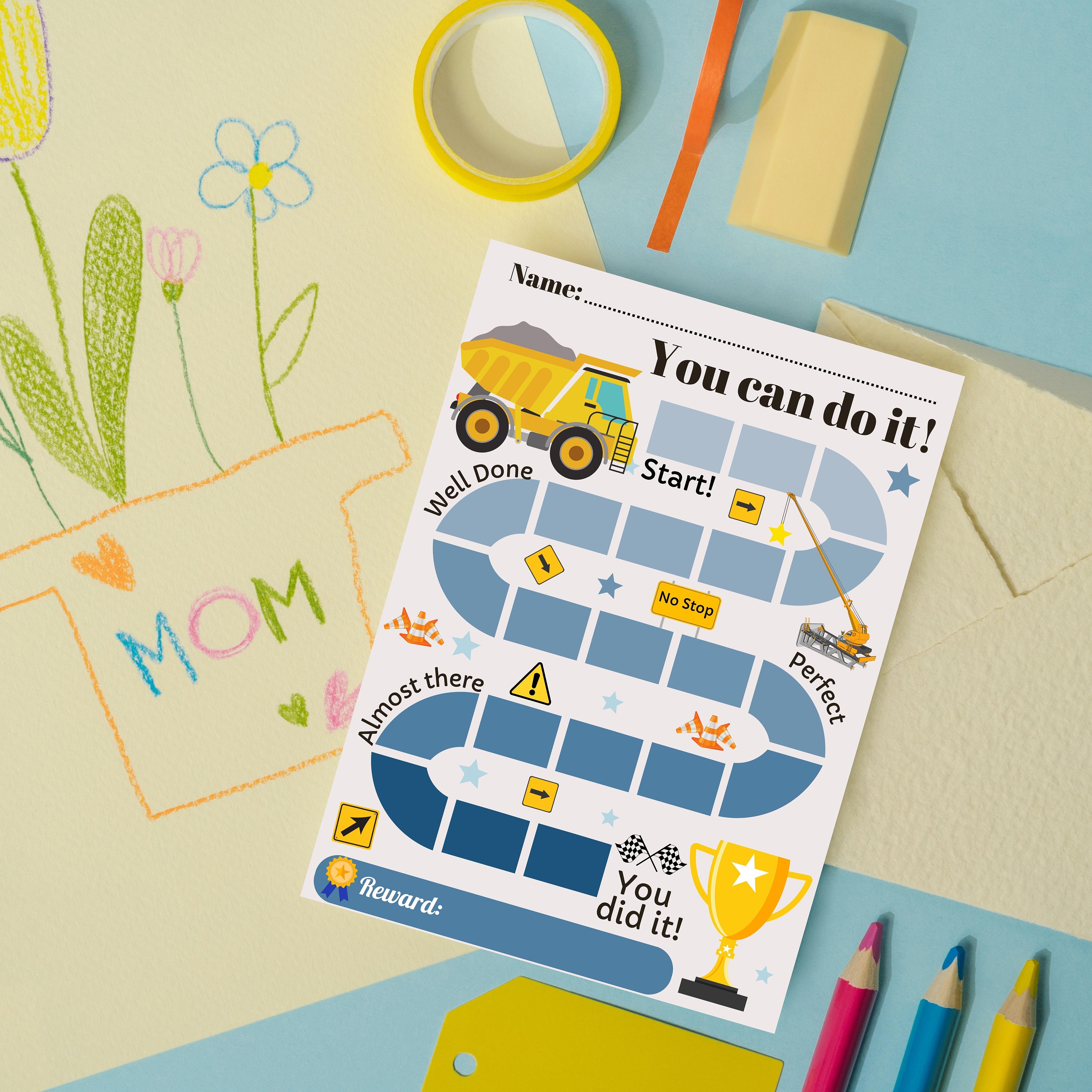 Truck Reward Chart, Boys Reward Chart, Printable Chore Chart, Behavior ...