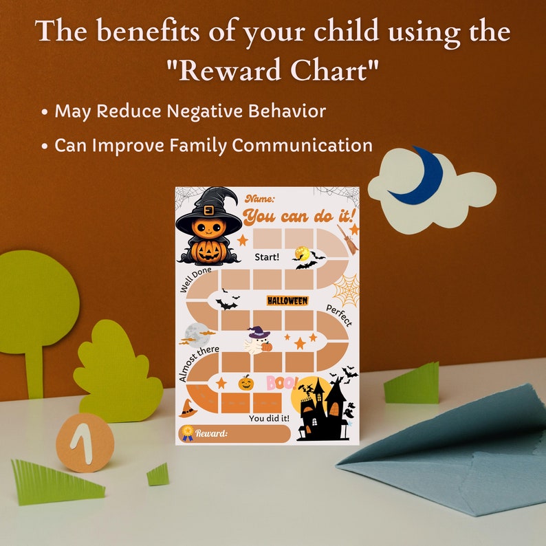 Halloween Reward Chart , Motivational Kids' Visual Incentive Board ...