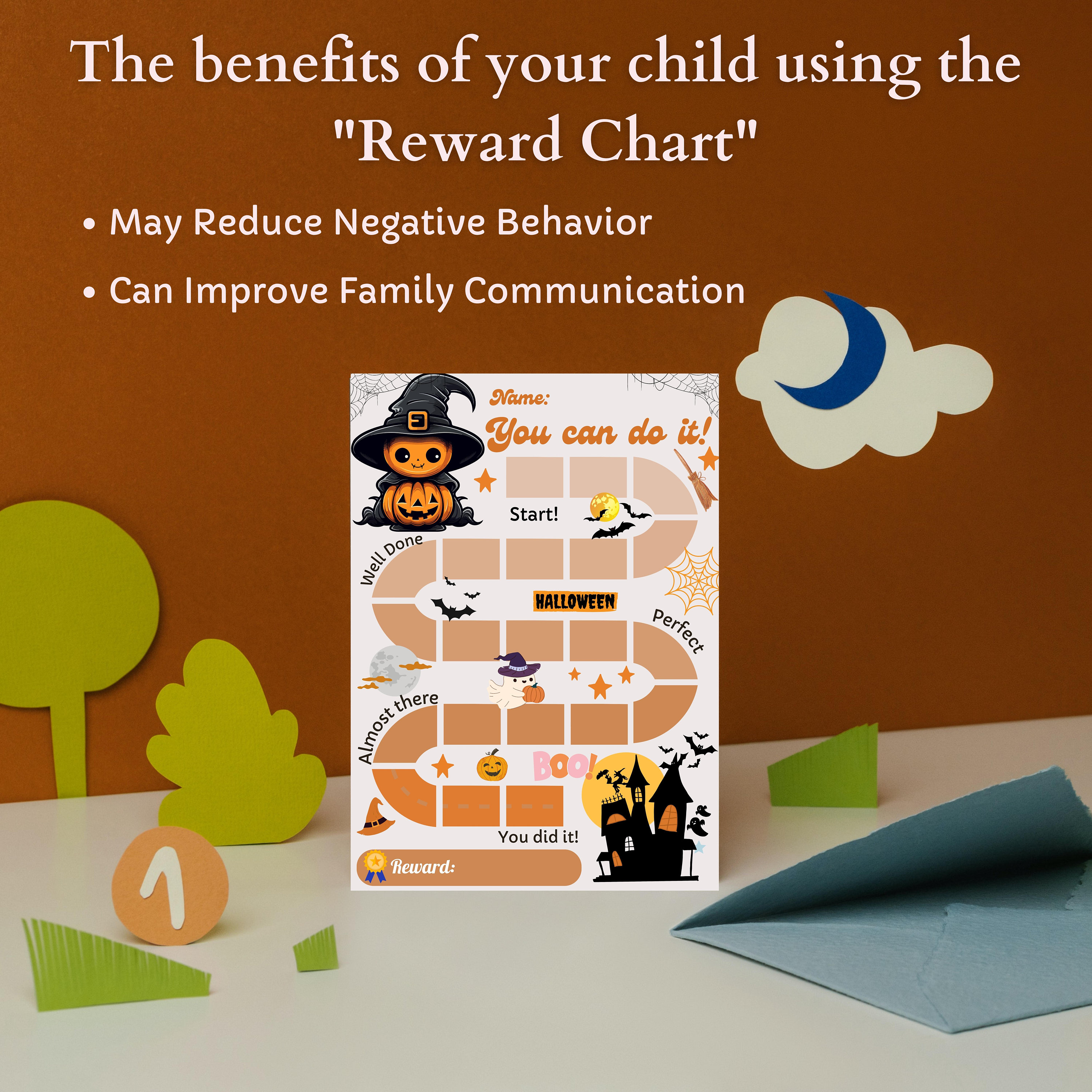 Halloween Reward Chart , Motivational Kids' Visual Incentive Board ...