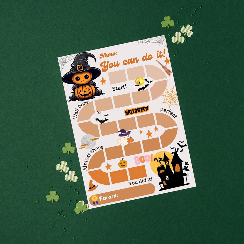 Halloween Reward Chart , Motivational Kids' Visual Incentive Board ...