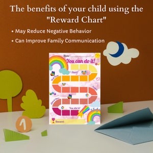Rainbow Reward Chart for Kids, Positive Reinforcement for Girls ...