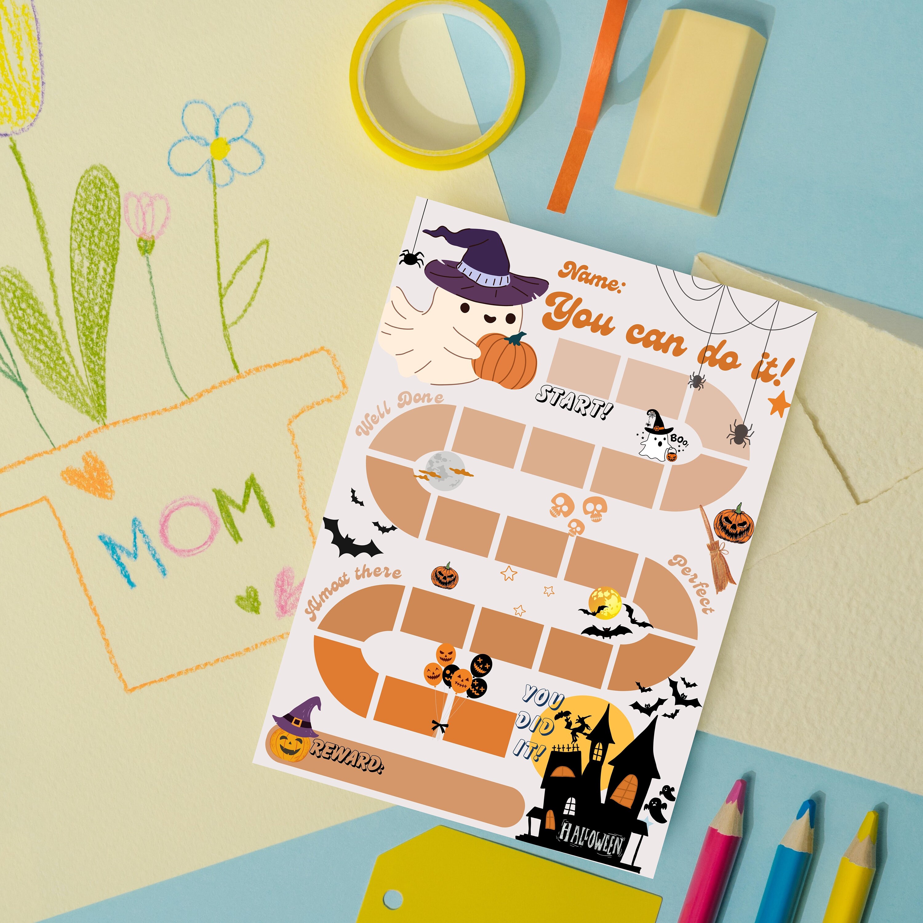 Halloween Reward Chart , Motivational Kids' Visual Incentive Board ...