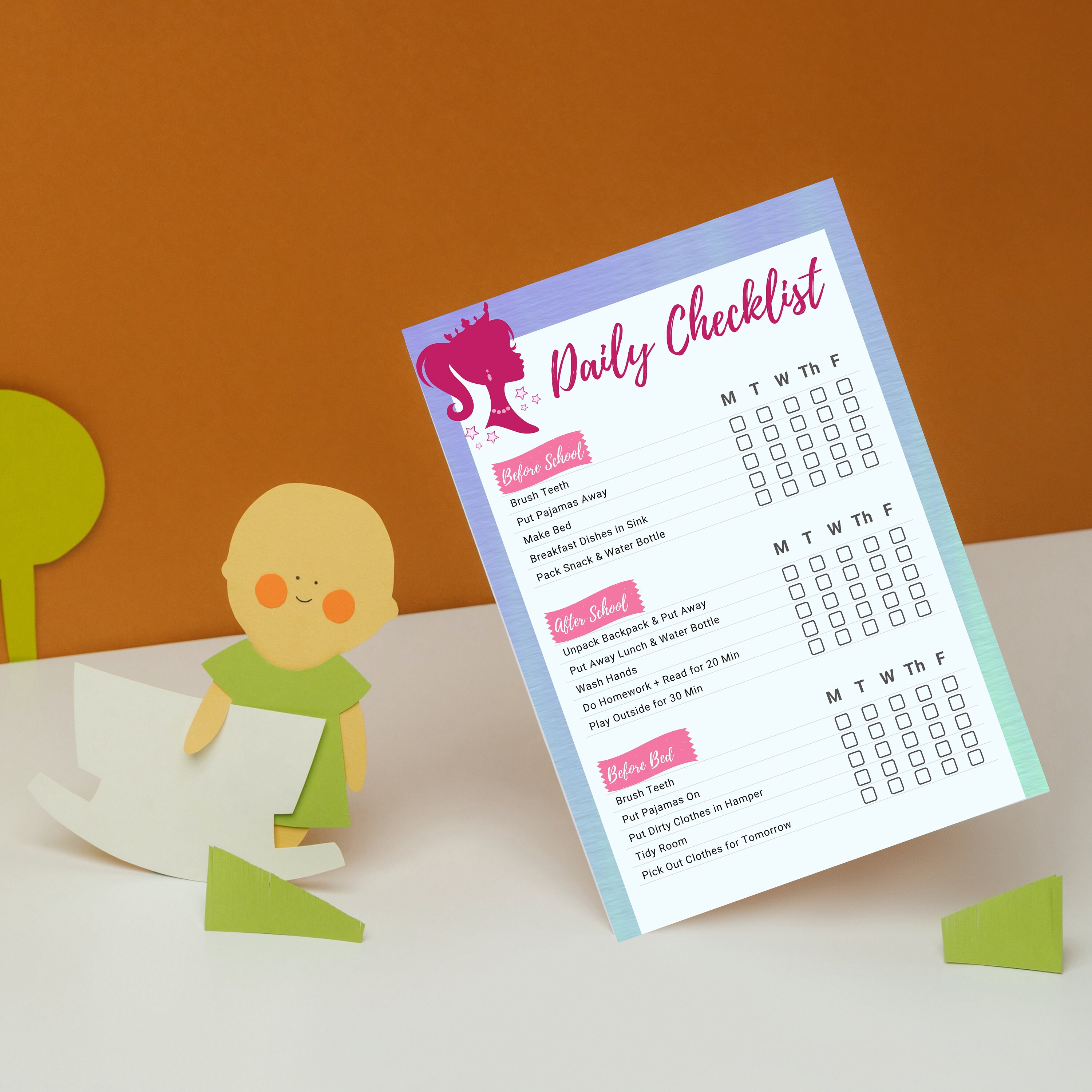Barbie Daily Checklist, Princess Chore Chart , Printable Chore Tracker ...