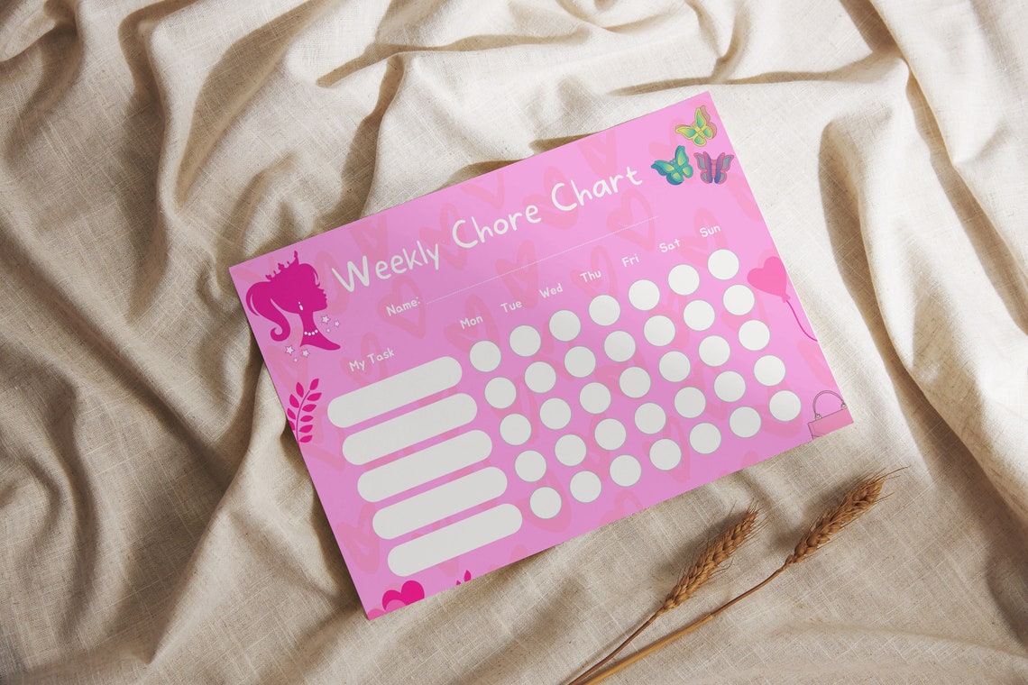 Barbie Princess Themed Educational Reward Chart Motivational - Etsy