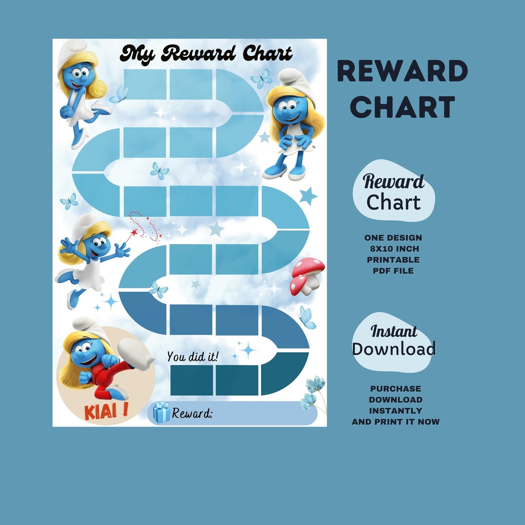 Smurfs Reward Chart, Smurfs Educational Chore Chart, Routine ...