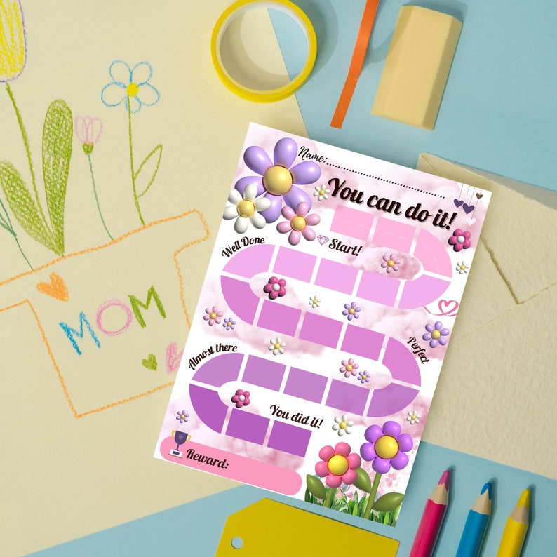 Flowers Reward Chart, Girl Reward Chart, Printable Chore Chart ...