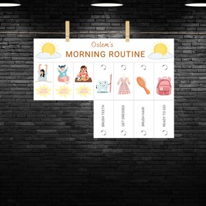 Editable Morning and Evening Routine Flip Chart, Visual Schedule for ...