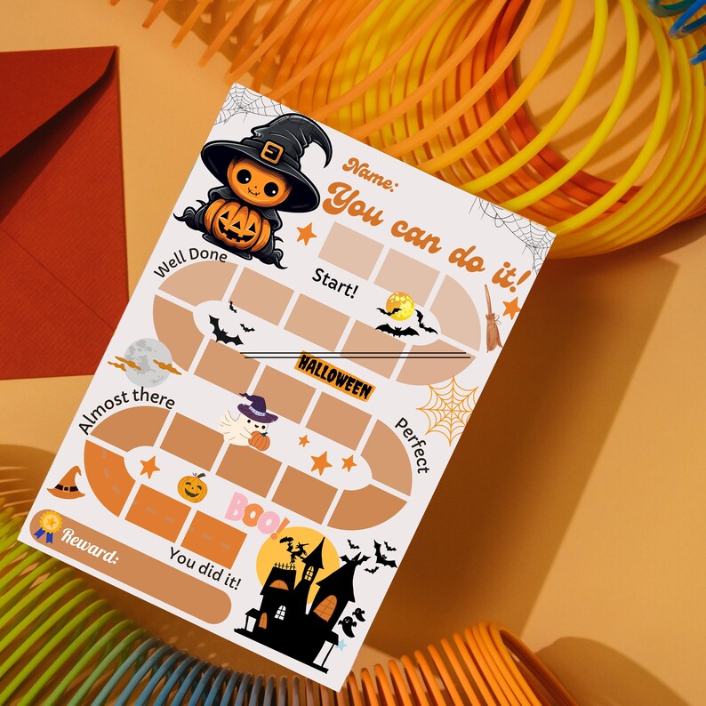 Halloween Reward Chart , Motivational Kids' Visual Incentive Board ...