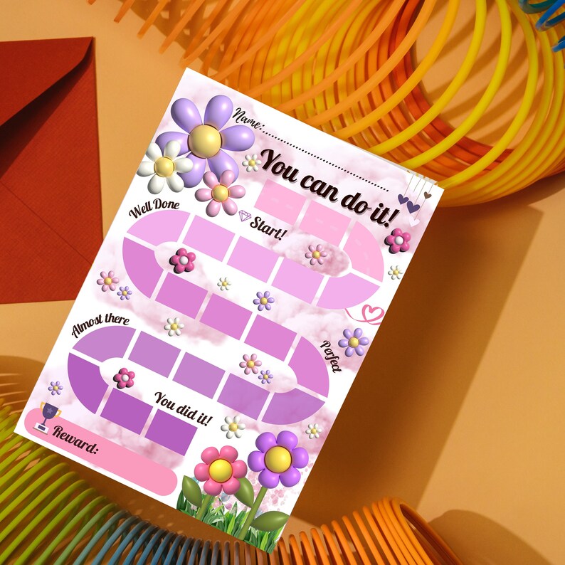 Flowers Reward Chart, Girl Reward Chart, Printable Chore Chart ...