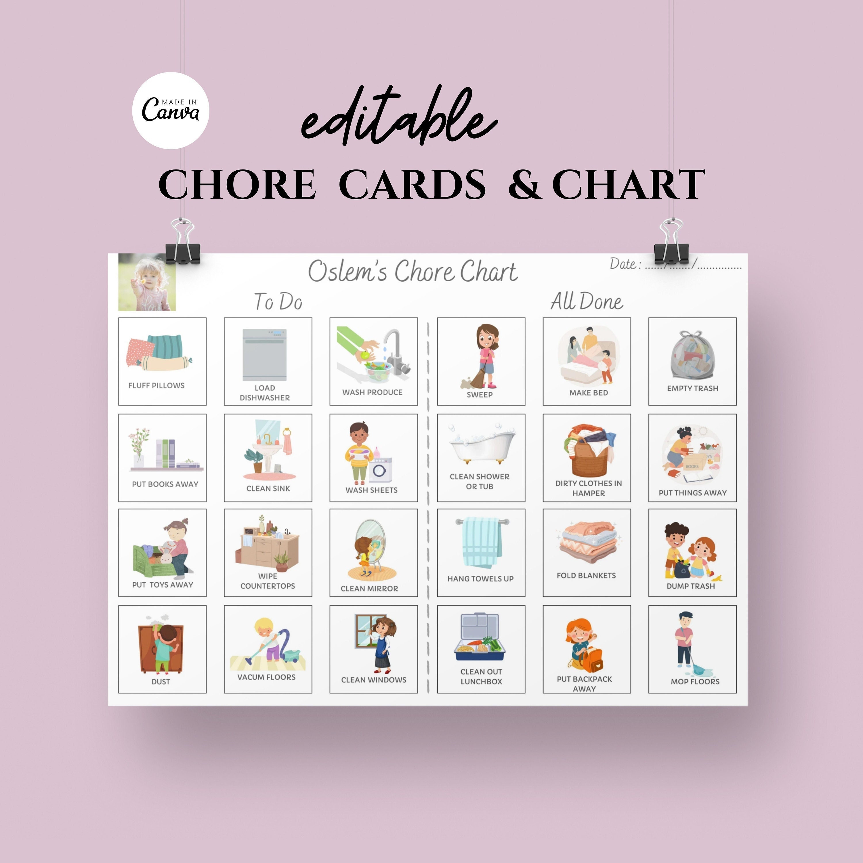Editable Chore Cards & Chart Toddler Daily Rhythm Visual - Etsy