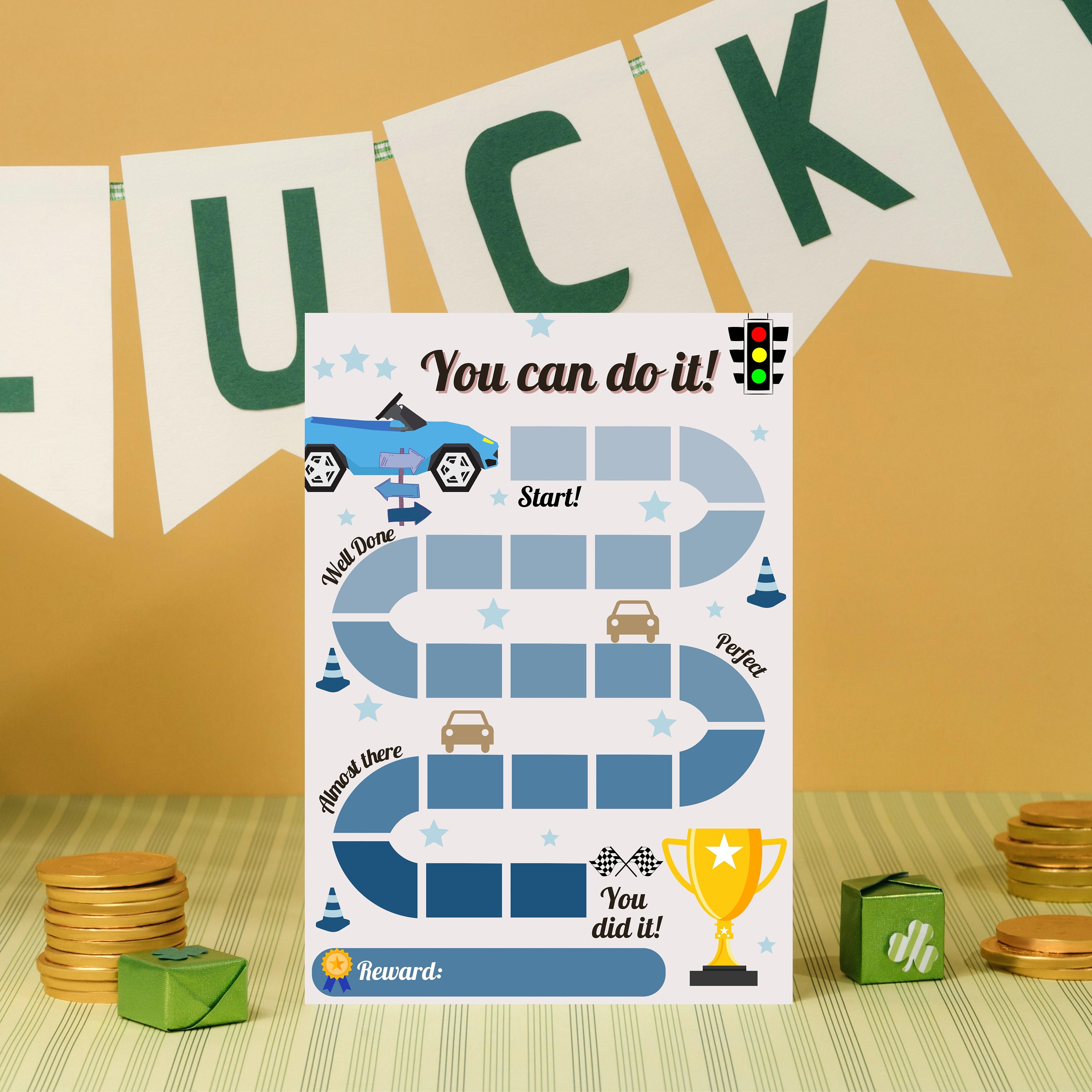 Car Reward Chart, Chore Chart for Boys , Motivation, Task Tracking, Fun ...