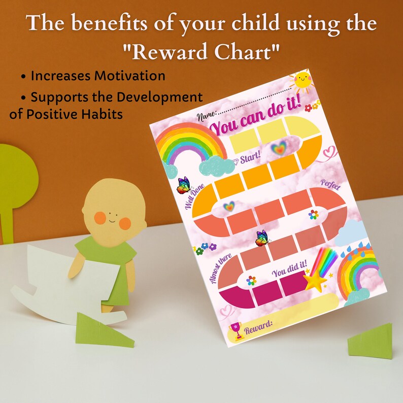 Rainbow Reward Chart for Kids, Positive Reinforcement for Girls ...