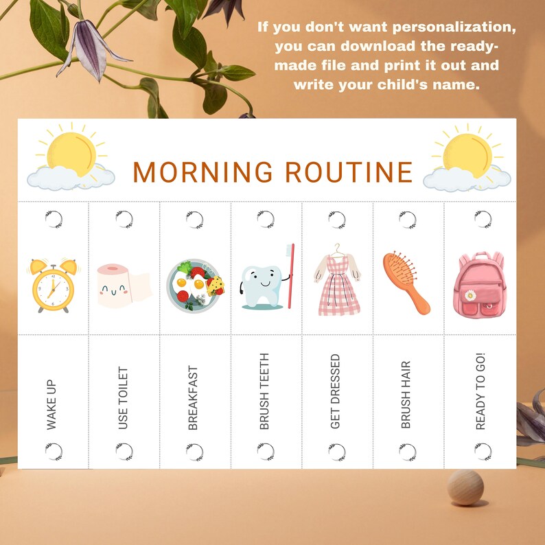 Editable Morning and Evening Routine Flip Chart, Visual Schedule for ...