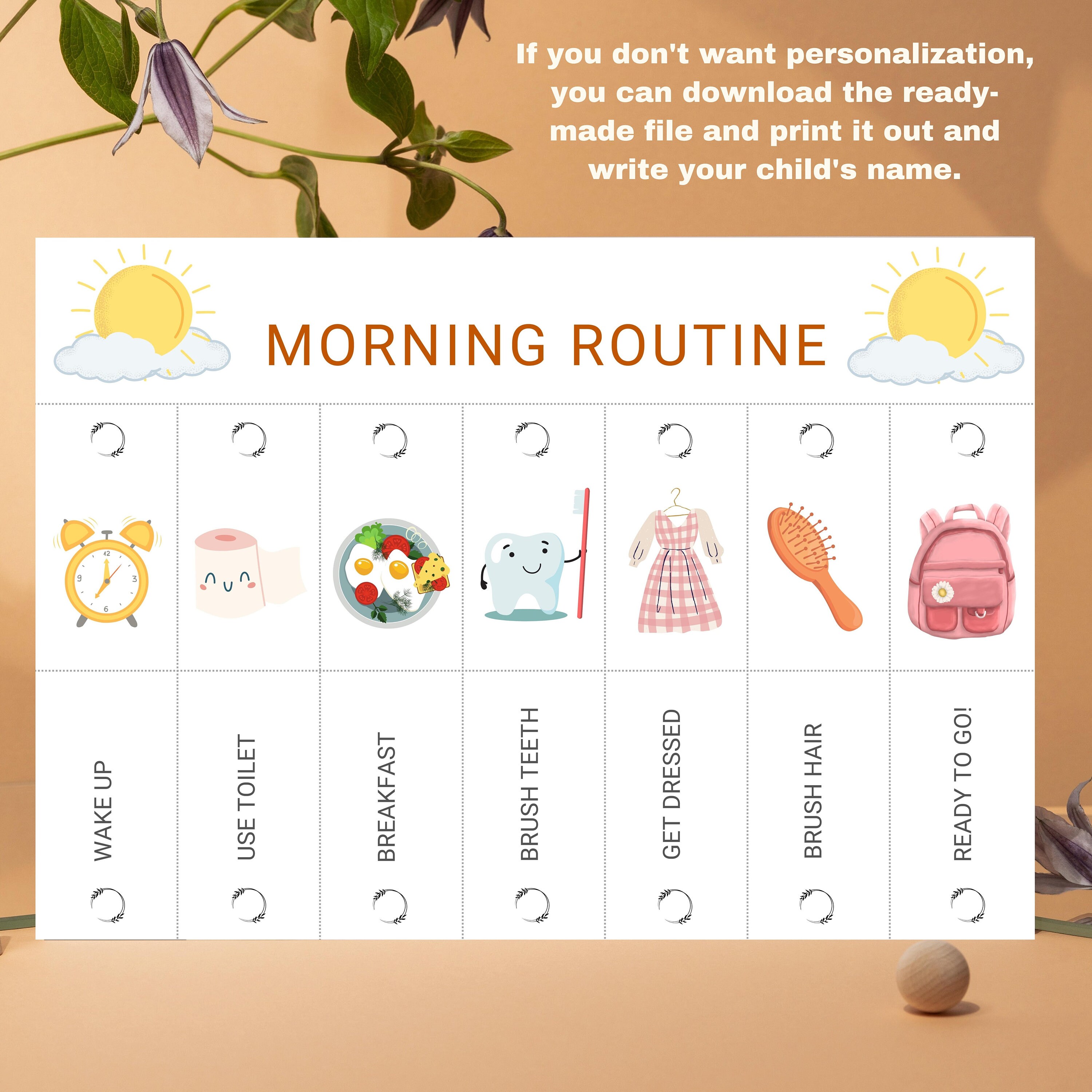 Editable Morning and Evening Routine Flip Chart, Visual Schedule for ...