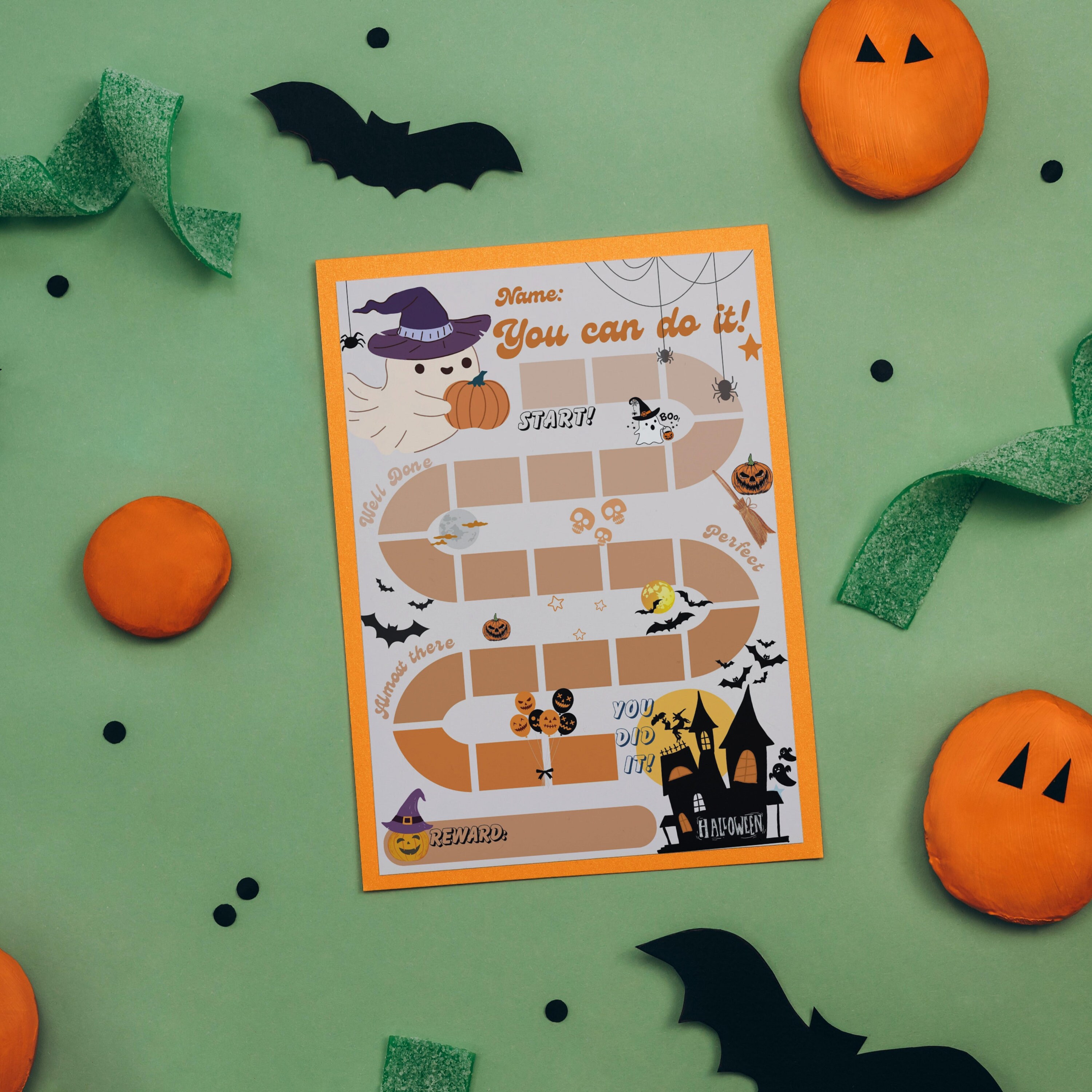 Halloween Reward Chart , Motivational Kids' Visual Incentive Board ...