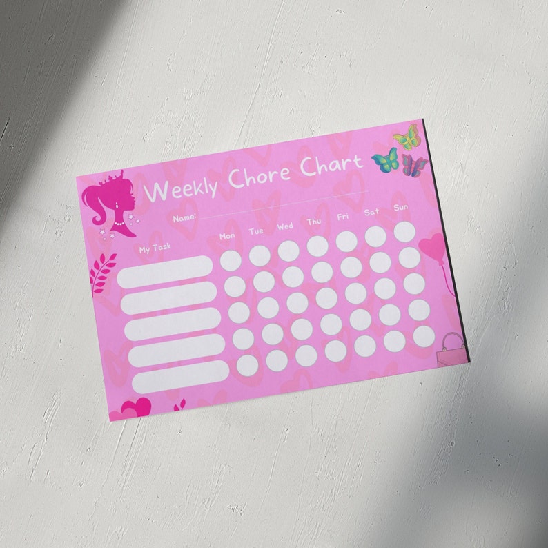 Barbie Princess Themed Educational Reward Chart - Motivational Tool for ...