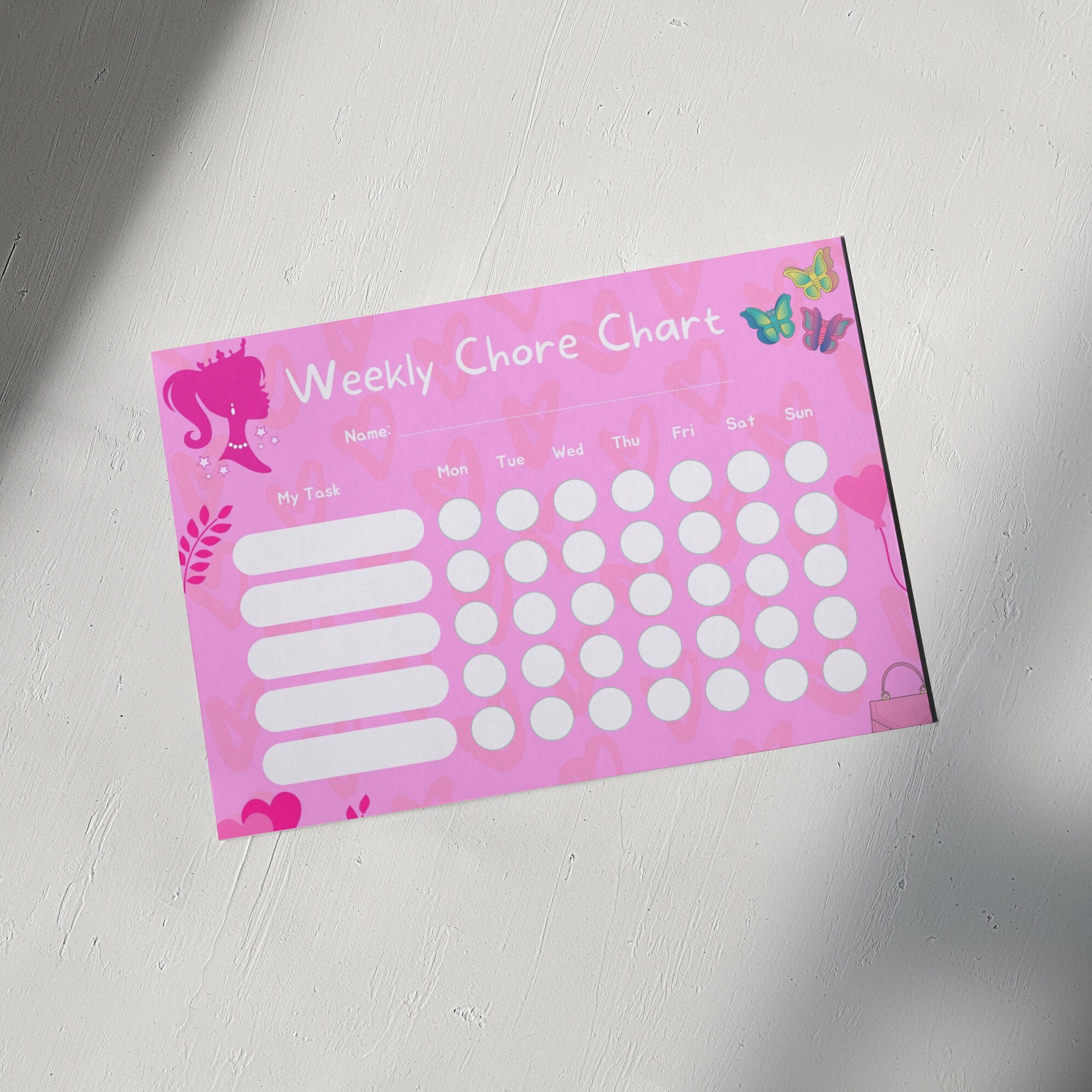 Barbie Princess Themed Educational Reward Chart - Motivational Tool for ...