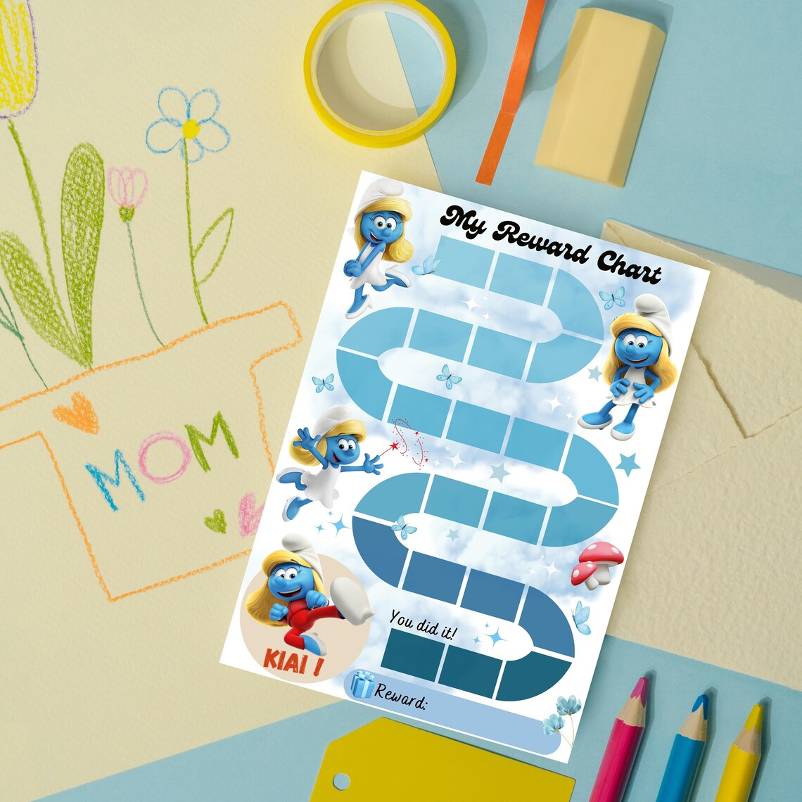Smurfs Reward Chart, Smurfs Educational Chore Chart, Routine ...