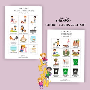 Editable Chore Cards & Chart, Toddler Daily Rhythm, Visual Chore Cards ...