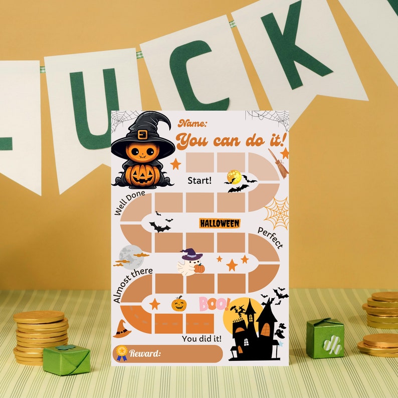 Halloween Reward Chart , Motivational Kids' Visual Incentive Board ...