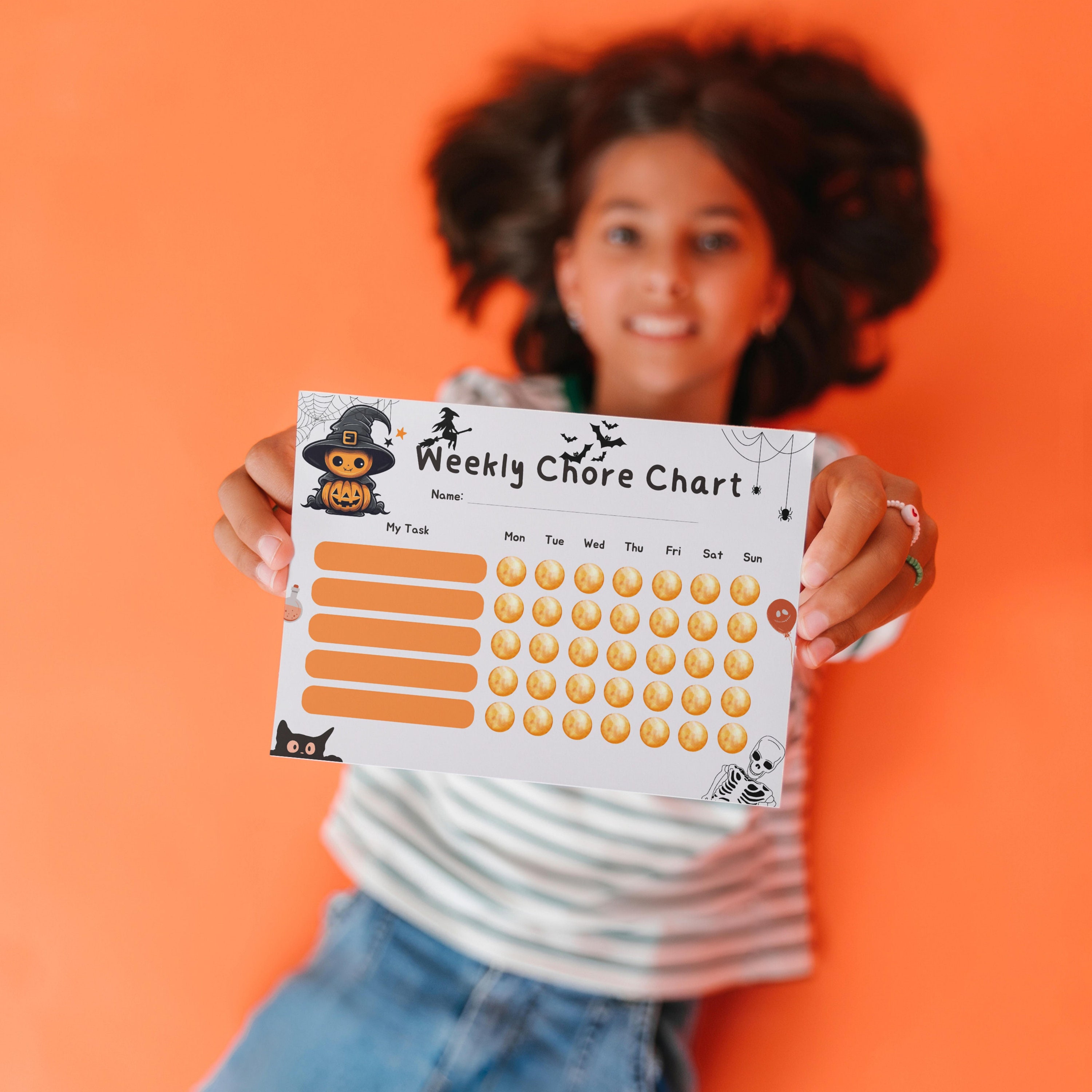 Halloween Chore Chart , Motivational Kids' Visual Incentive Board ...